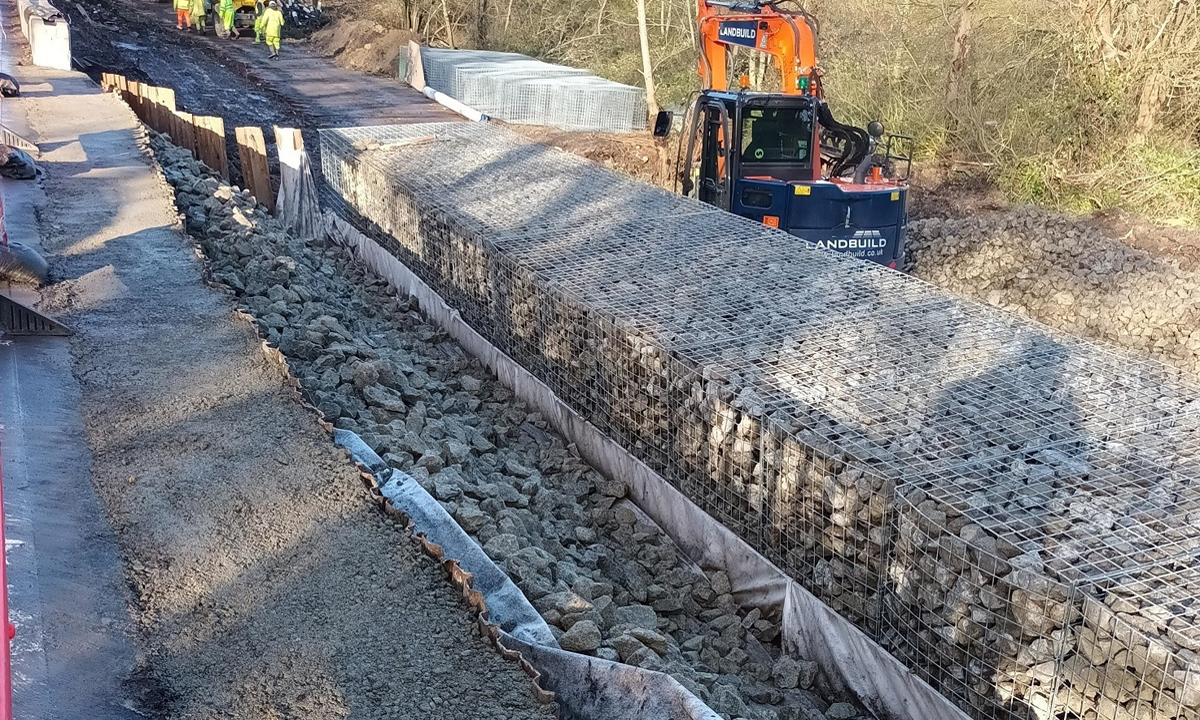 Work progressing well to repair damaged embankment at A283 Wiston Bends ...